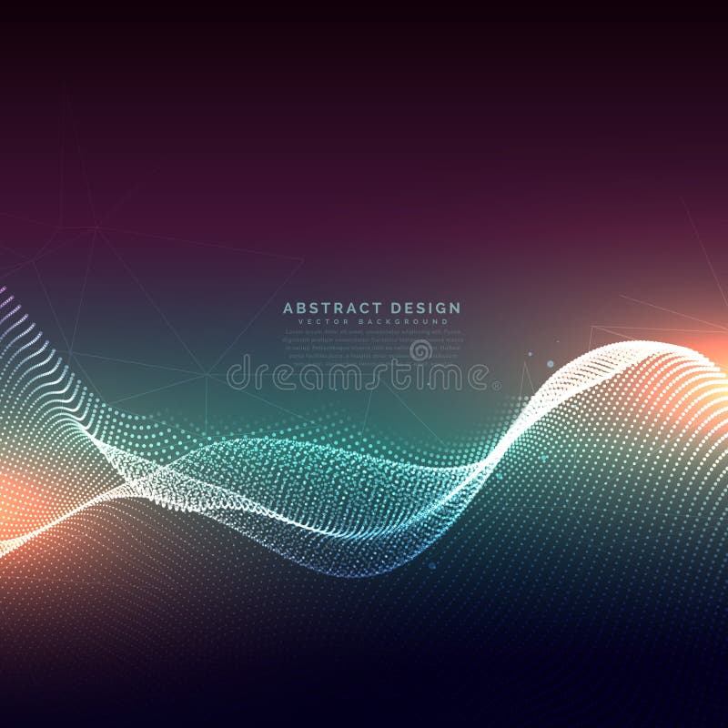 Digital Particles Wave Mesh Technology Background Stock Vector ...