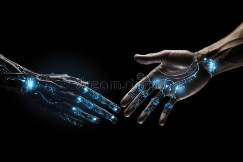 Digital Partnership: Captivating Image of a Handshake in a Digital ...