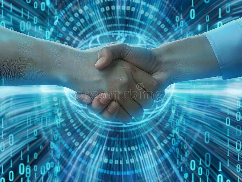 Digital Partnership Handshake Stock Image - Image of deal, digital: 318463475