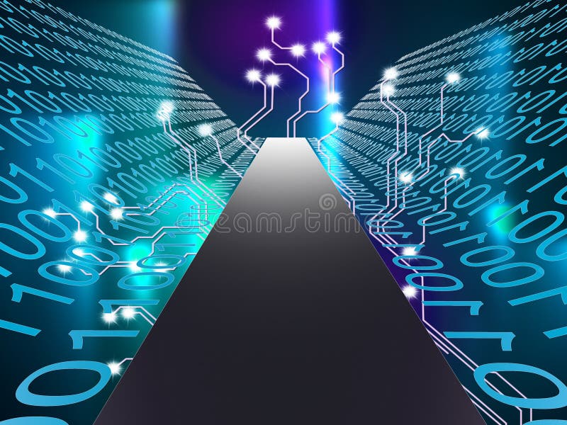 Digital Path Represents Hi Tech and Computer Stock Illustration ...
