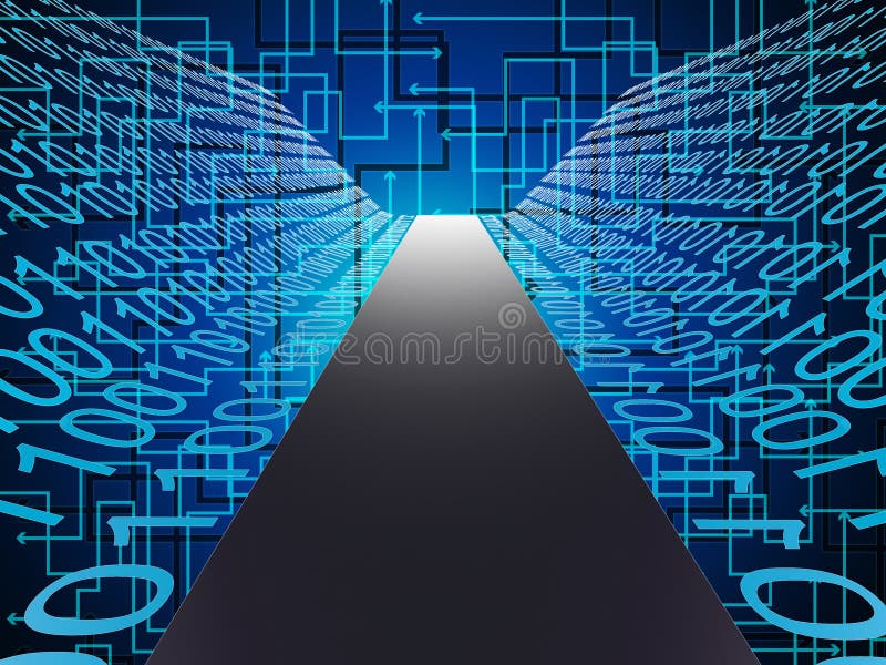 Digital Path Represents High Tec and Data Stock Illustration ...