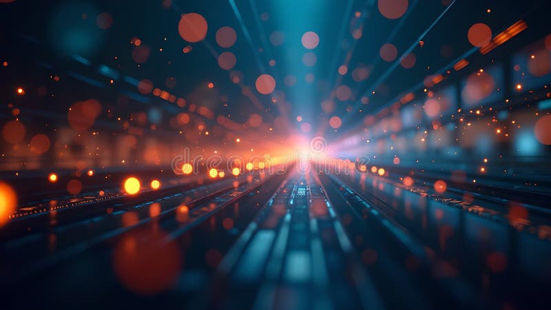 Digital Pathway, Abstract Data Stream Visualization Stock Illustration ...