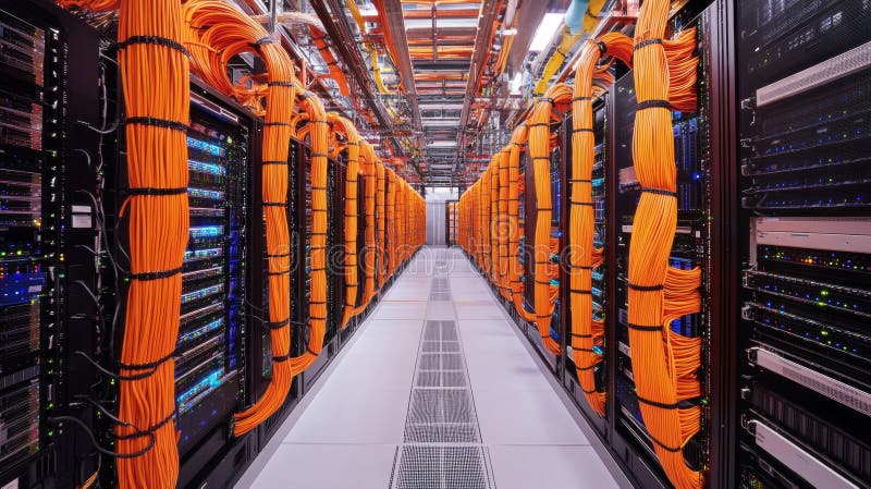 Digital Pathways Connecting Multiple Servers in a Data Center Stock ...