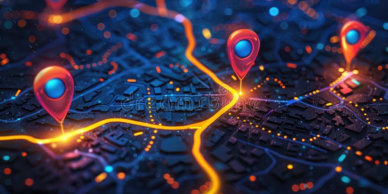 Digital Pathways: Urban Connectivity and Navigation Stock Photo - Image ...