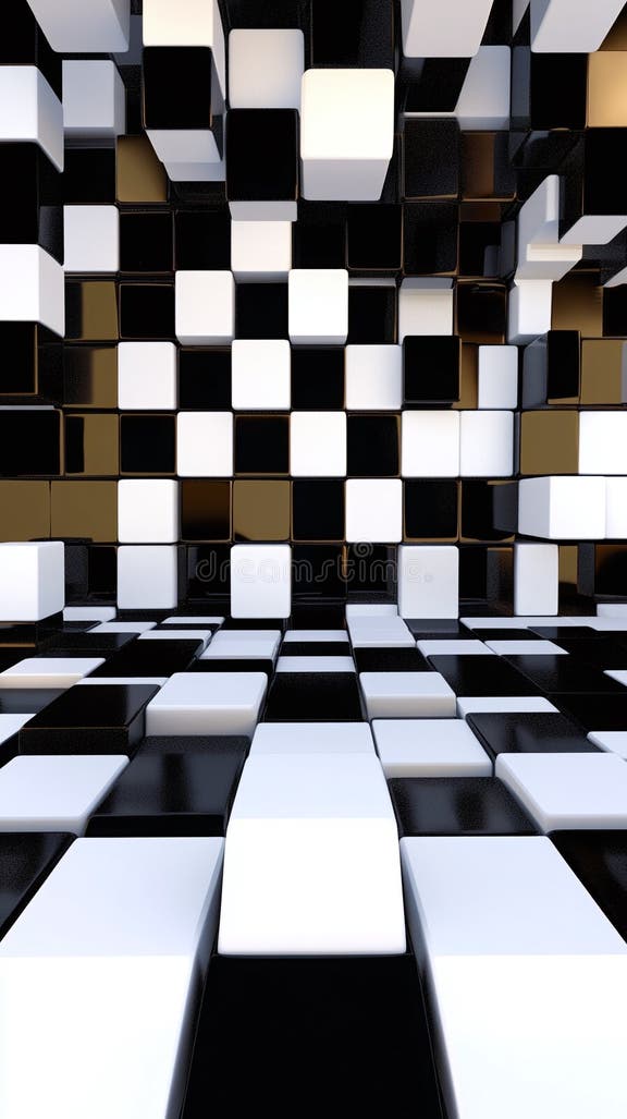 Digital Pattern of 3D Cubes in an Escher-style Optical Illusion Stock Illustration ...