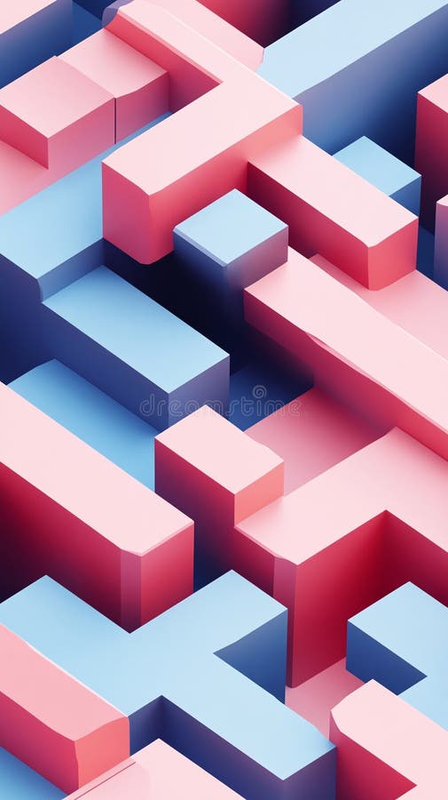 Digital Pattern of 3D Cubes in an Escher-style Optical Illusion Stock ...