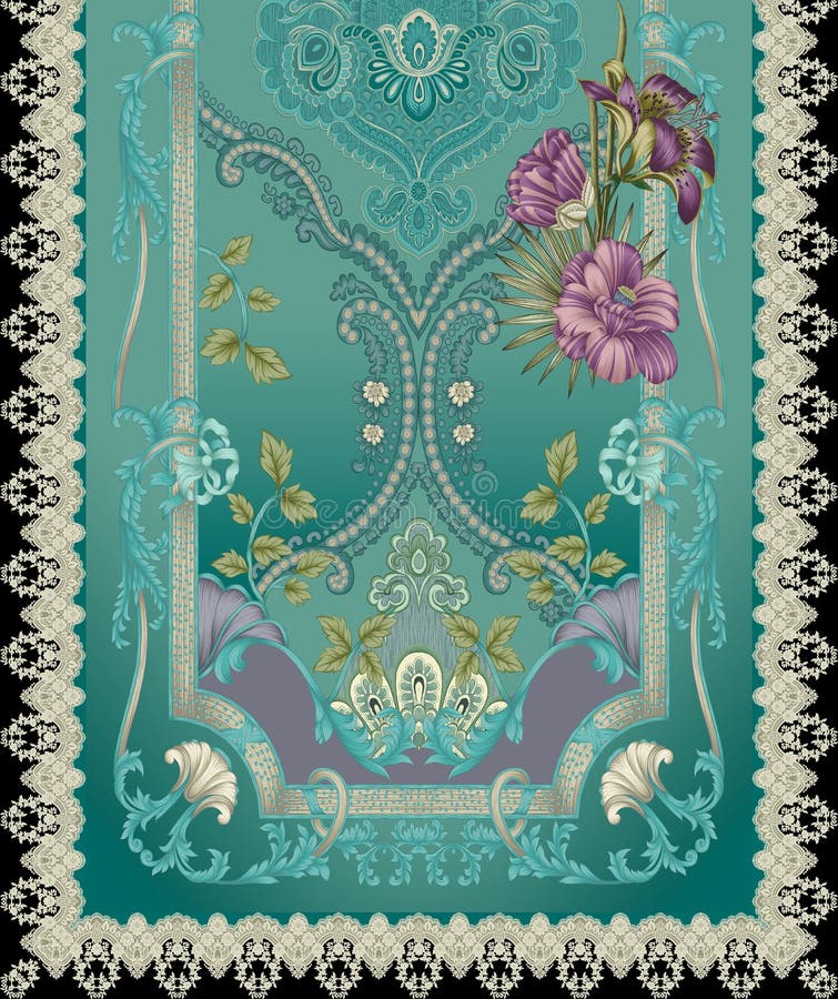 Digital Pattern Design for Print Stock Illustration - Illustration of ...