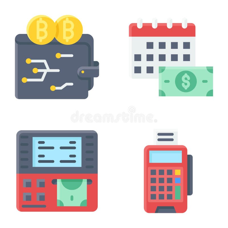 Digital Payment Icon Set Payment Related Vector Stock Vector ...