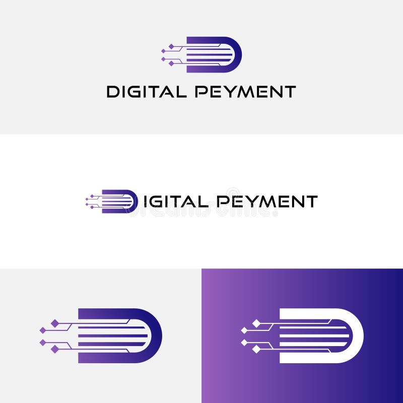 Digital Payment Logo with Letter D Symbol and Payment Card Symbol Stock ...