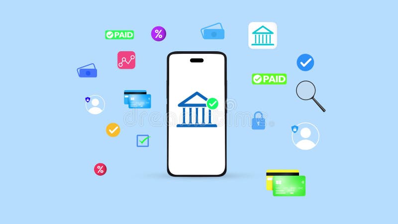 Digital Payment through Mobile Application Concept Background with ...