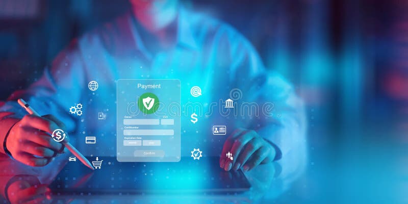 Digital Payment Security and E-Commerce Systems Stock Photo - Image of technology, transaction ...