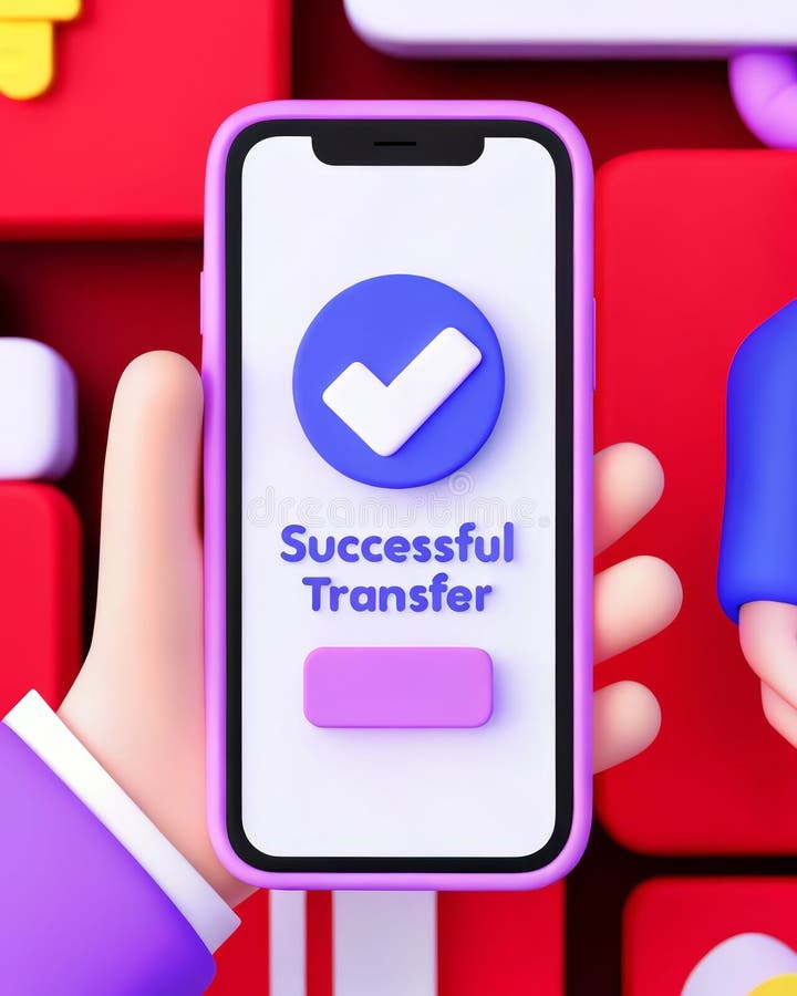 Digital Payment Success: Vibrant Mobile Transfer Confirmation Stock ...
