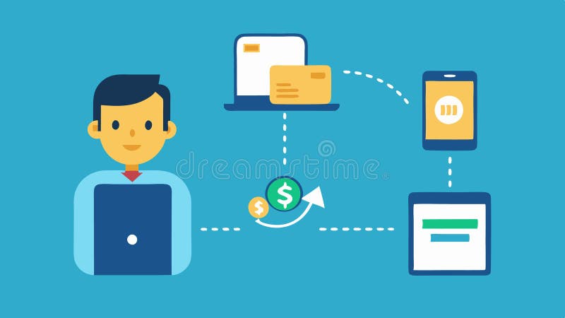 Digital Payment Transfer an Animated Depiction of an Electronic Payment ...