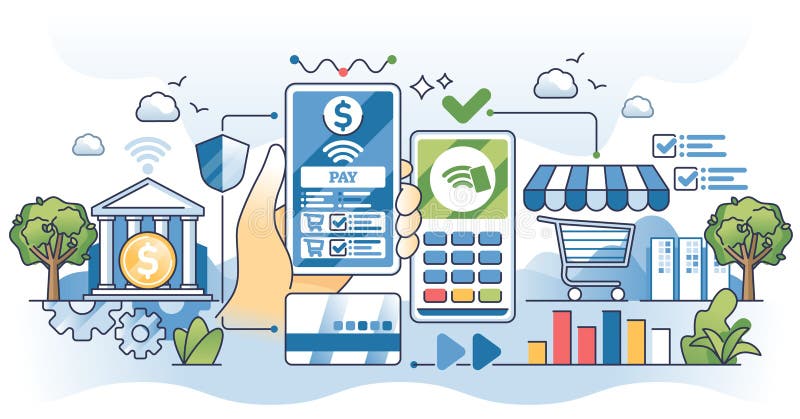 Digital Payments Using Smartphone Money Transfer Method Outline Concept ...