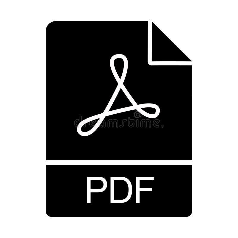 Digital Pdf Document Icon Isolated on Black and White Vector Stock ...