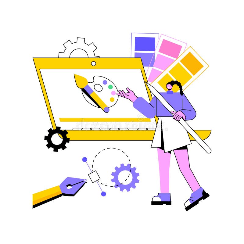 Digital Pen Abstract Concept Vector Illustration. Stock Illustration ...