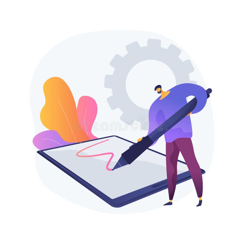 Digital Pen Abstract Concept Vector Illustration Stock Vector ...
