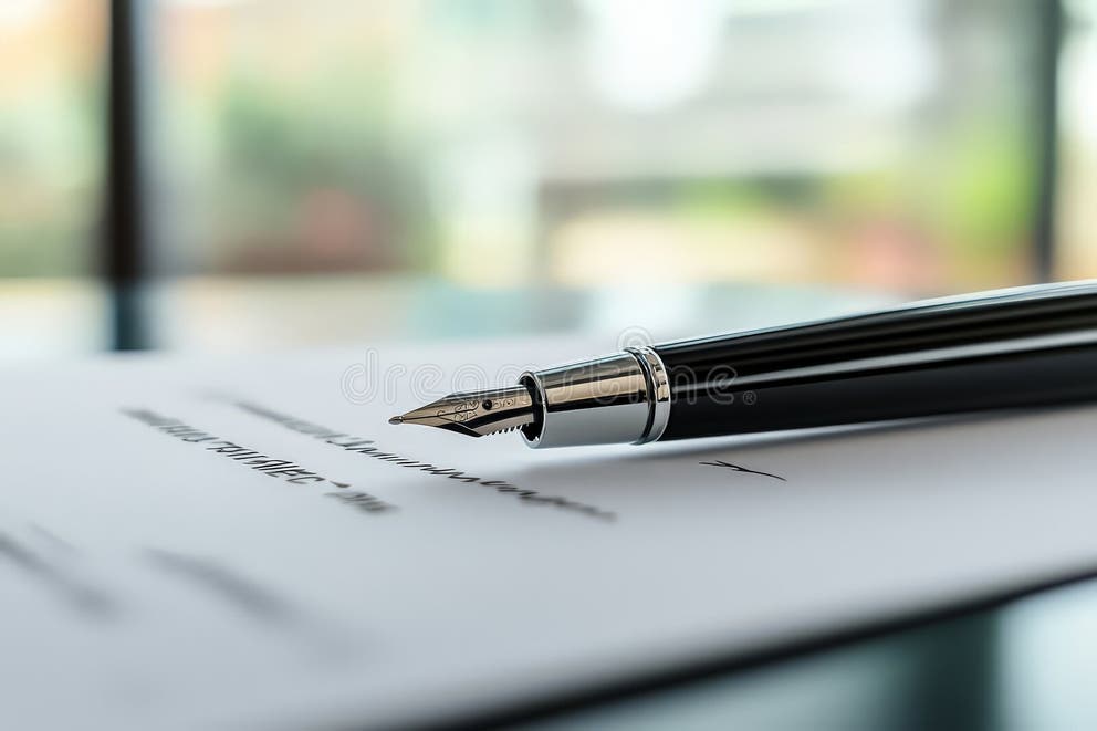 Digital Pen Signing Document Stock Illustration - Illustration of ...