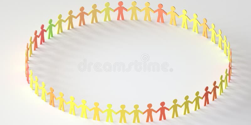 Digital People Standing in Circle - Network Concept - 3D Rendering ...