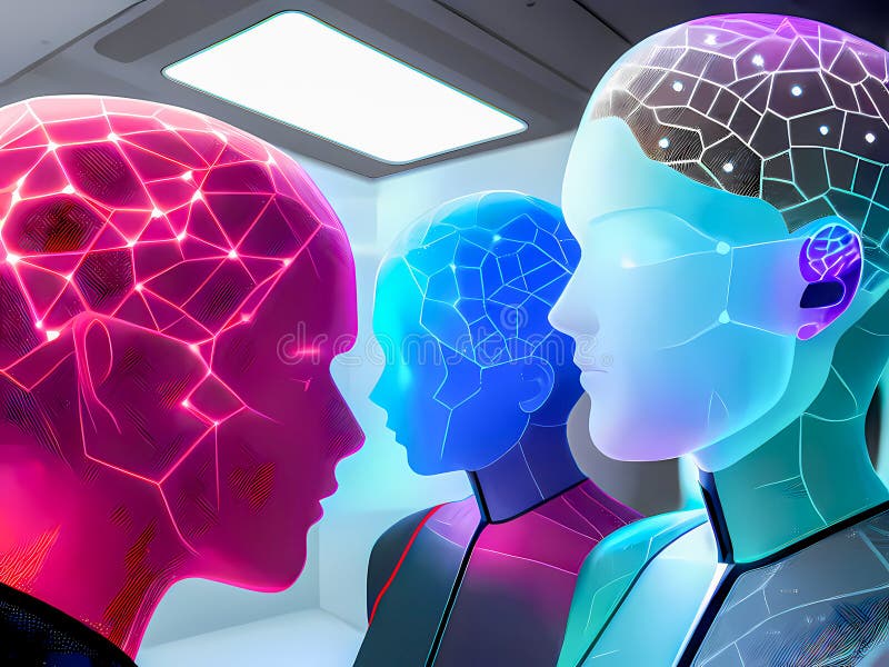 Digital people stock illustration. Illustration of digitizing - 281418696