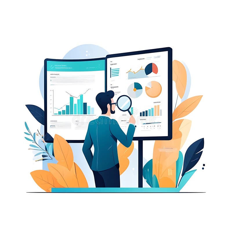 Digital Performance Monitoring and Analyzing with Magnifier. Flat ...