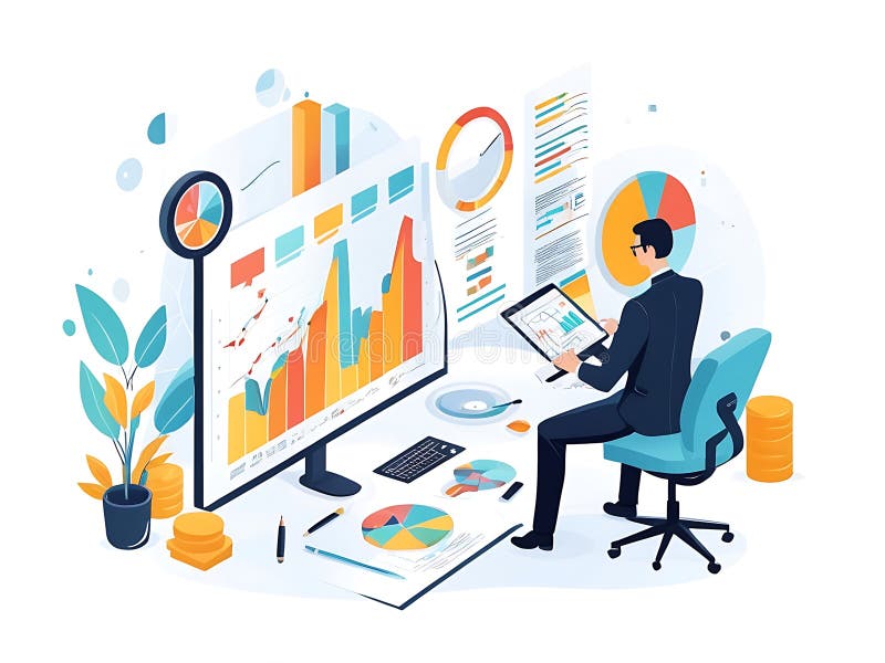 Digital Performance Monitoring and Analyzing with Magnifier. Flat ...