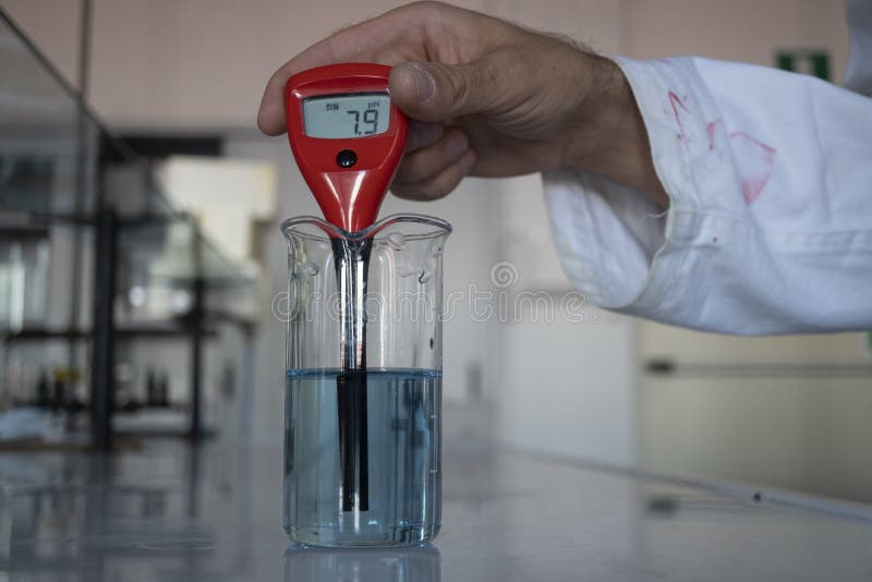 Digital Ph Meter into Chemistry Lab Stock Image - Image of buffer ...