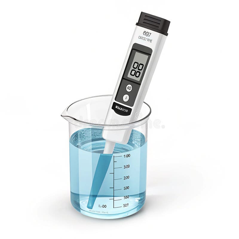 Digital PH Meter Testing Unknown Liquid Stock Illustration ...