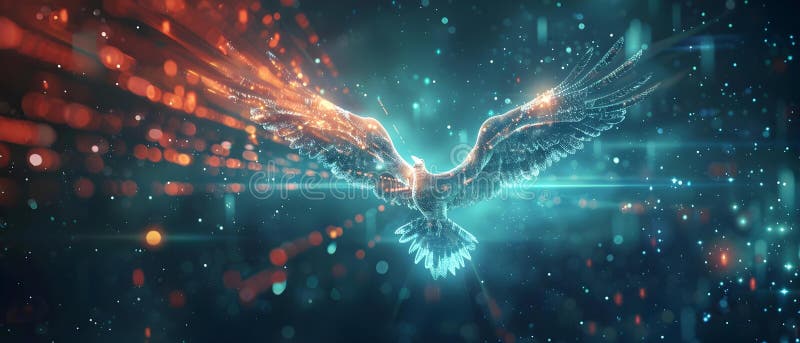 Digital Phoenix Ascending from Data Chaos. Concept Technology, Data ...