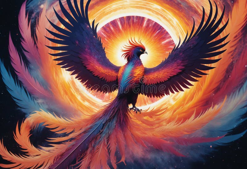 A Digital Phoenix Emerges from a Swirling Vortex of Cosmic Dust Stock ...