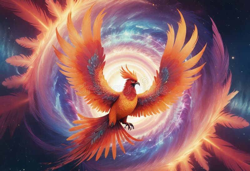 A Digital Phoenix Emerges from a Swirling Vortex of Cosmic Dust Stock ...