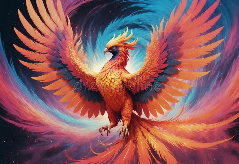 A Digital Phoenix Emerges from a Swirling Vortex of Cosmic Dust Stock ...