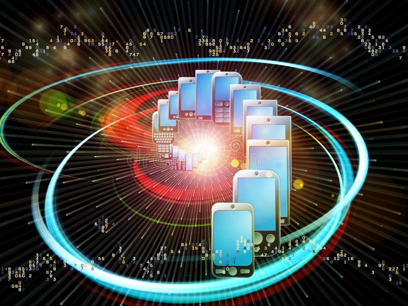Digital Phone Technology stock illustration. Illustration of cellular ...
