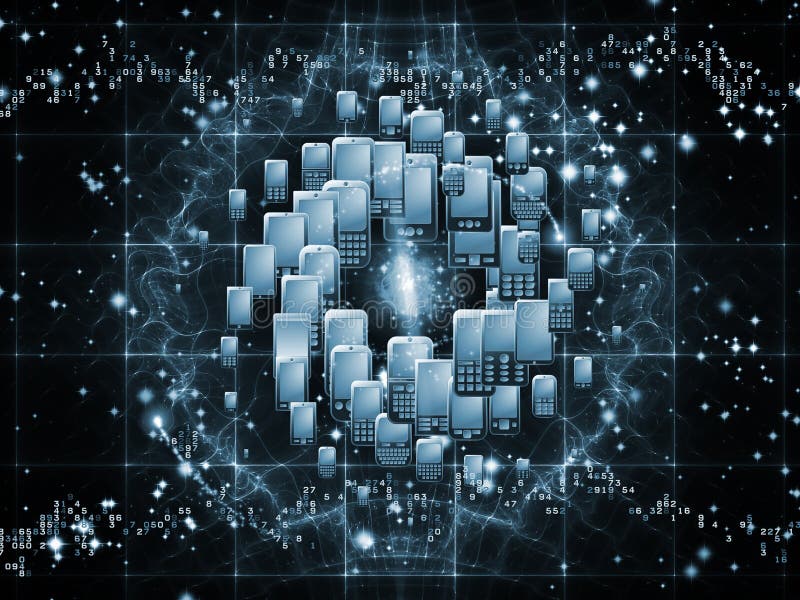 Digital Phone Technology stock illustration. Illustration of black ...