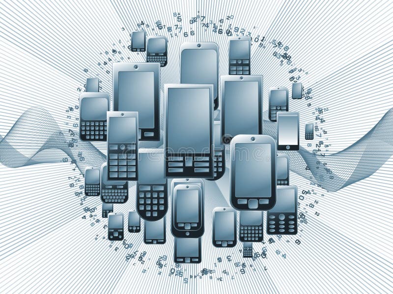 Digital Phone Technology stock illustration. Illustration of ...