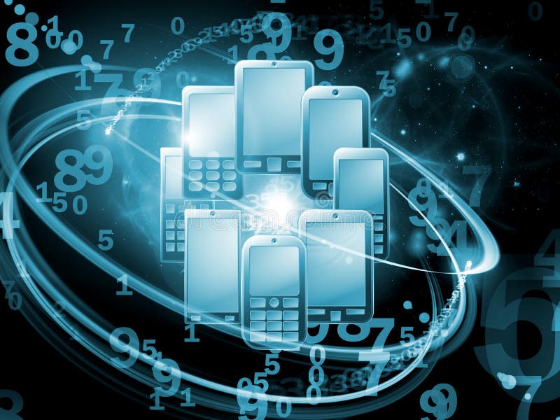 Digital Phone Technology stock illustration. Illustration of digit ...
