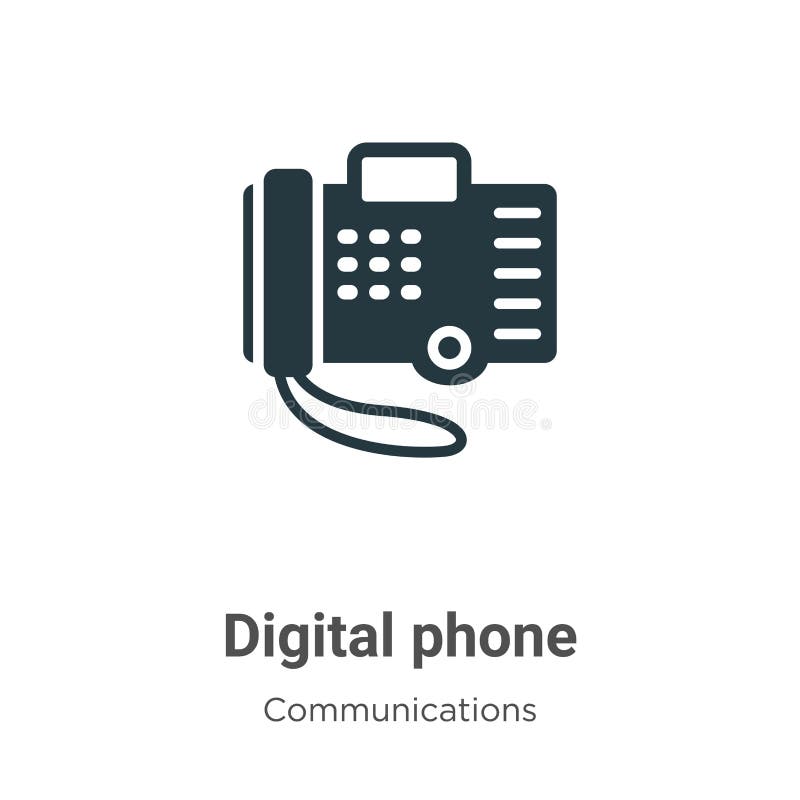 Digital Phone Vector Icon on White Background. Flat Vector Digital ...