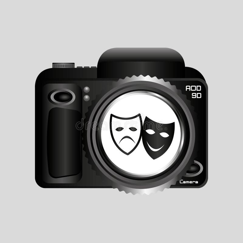 Digital Photo Camera Theater Masks Stock Vector - Illustration of ...