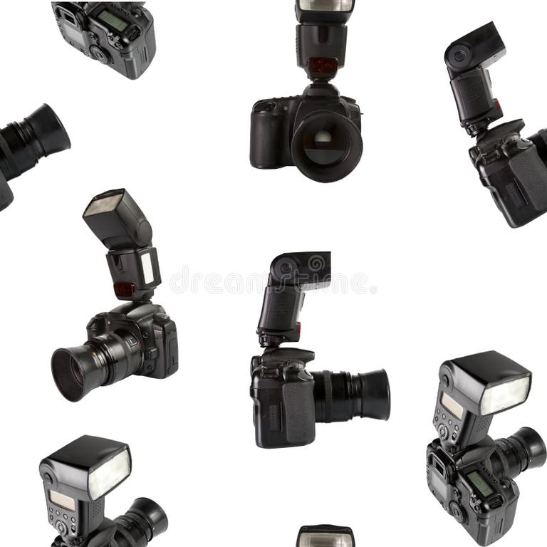 Digital Photo Cameras Seamless Texture Stock Image - Image of lens ...