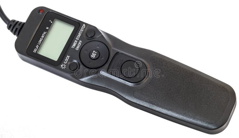 Digital Photo Timer and Remote Control Isolated on White Background ...