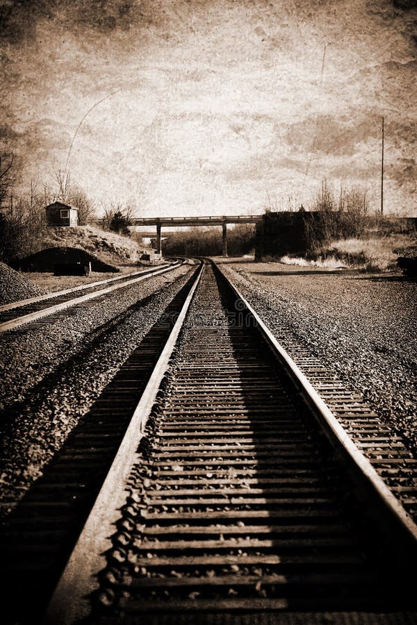 Digital Photography Background of Vintage Train Tracks Stock Image ...