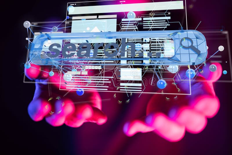 Media Develop Interface Web Application in Hand Stock Photo - Image of ...