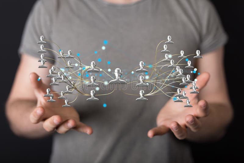 Team Hierarchy Connection Group Digital Stock Image - Image of attitude ...