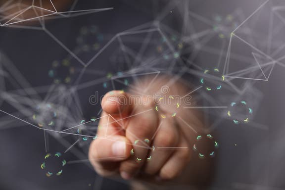 Touch Binary Code Interface Digital Touch Stock Image - Image of future ...