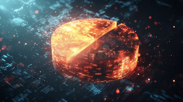 Digital Pie Chart stock illustration. Illustration of statistics ...