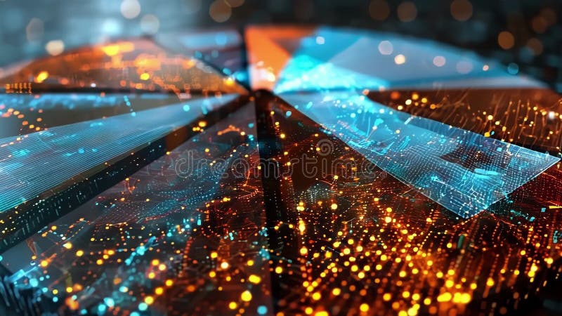 Digital Pie Chart Showing Market Share and Data Analytics Stock Footage ...