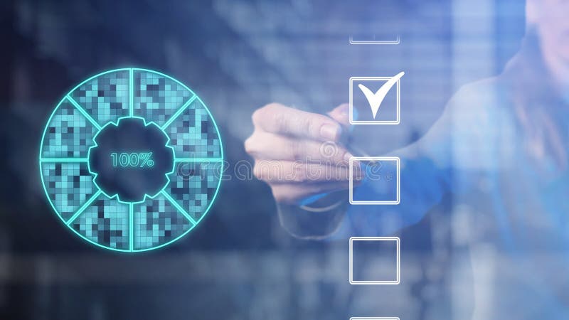 A Digital Pie Chart Showing One Hundred Percent Load Against the ...