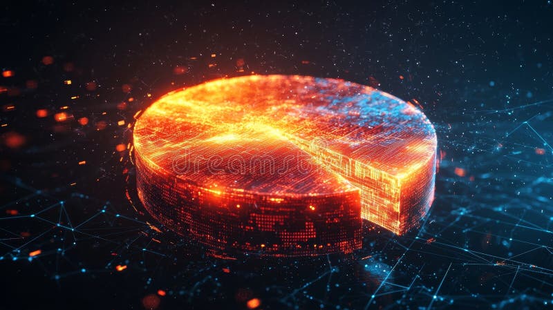 Digital Pie Chart stock illustration. Illustration of software - 335079613