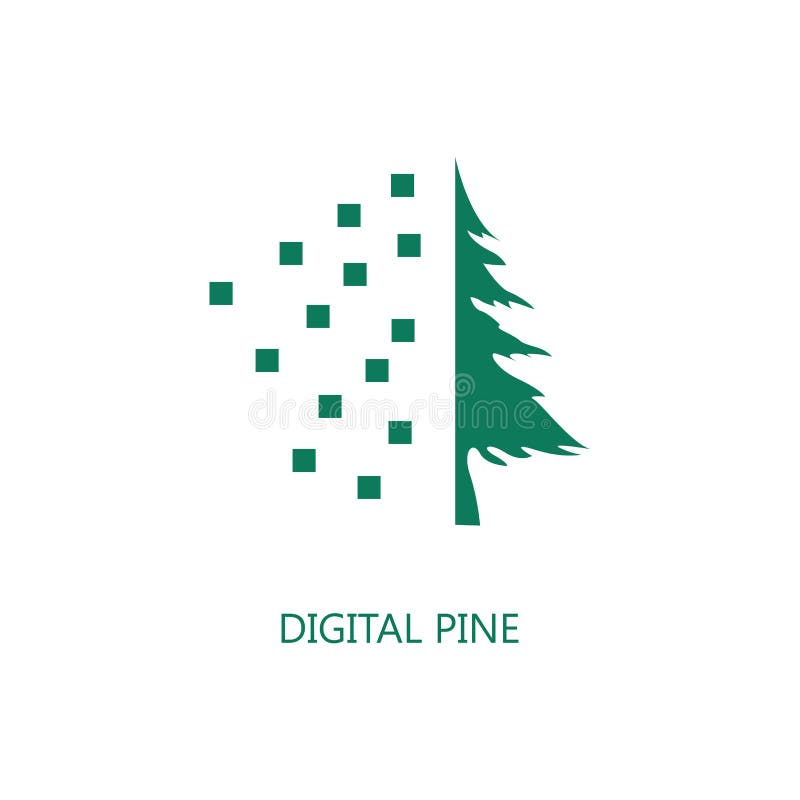 Digital Pine Tree Icon. Trendy Flat Vector Digital Pine Tree Icon on ...