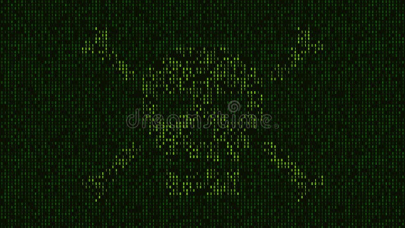 Digital Piracy Technology Computer Code. Skull Loop Stock Image - Image ...